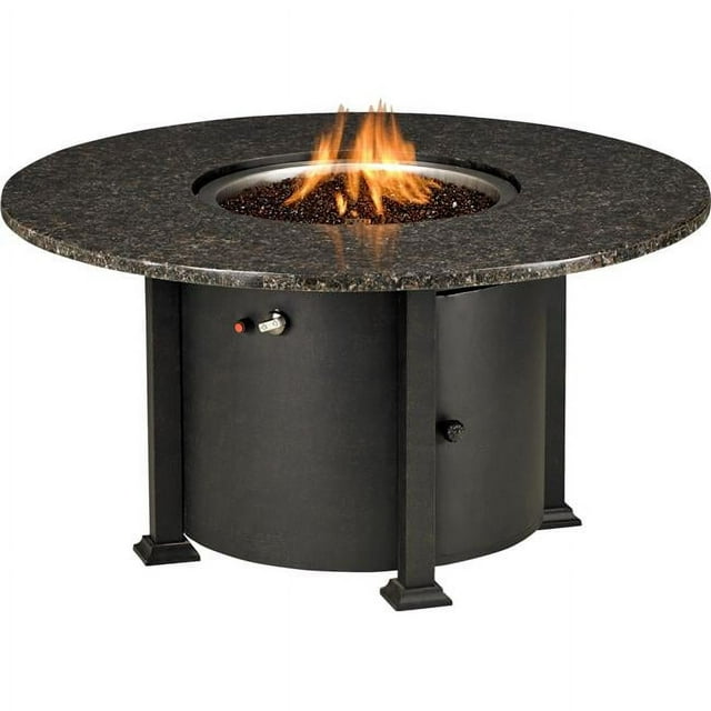 48 in. Rome Round Aluminum Granite Fire Table with Burner - Walmart.com