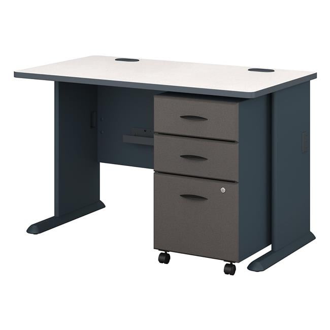 48 in. Series A Desk with Mobile File Cabinet - Slate - Walmart.com