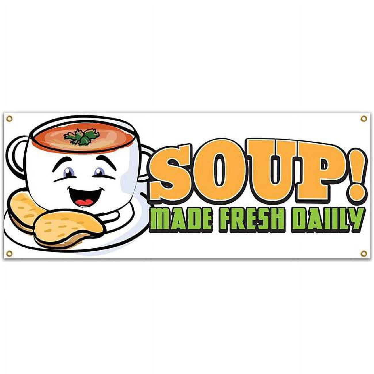 48 in. Soup Banner with Concession Stand Food Truck Single Sided ...