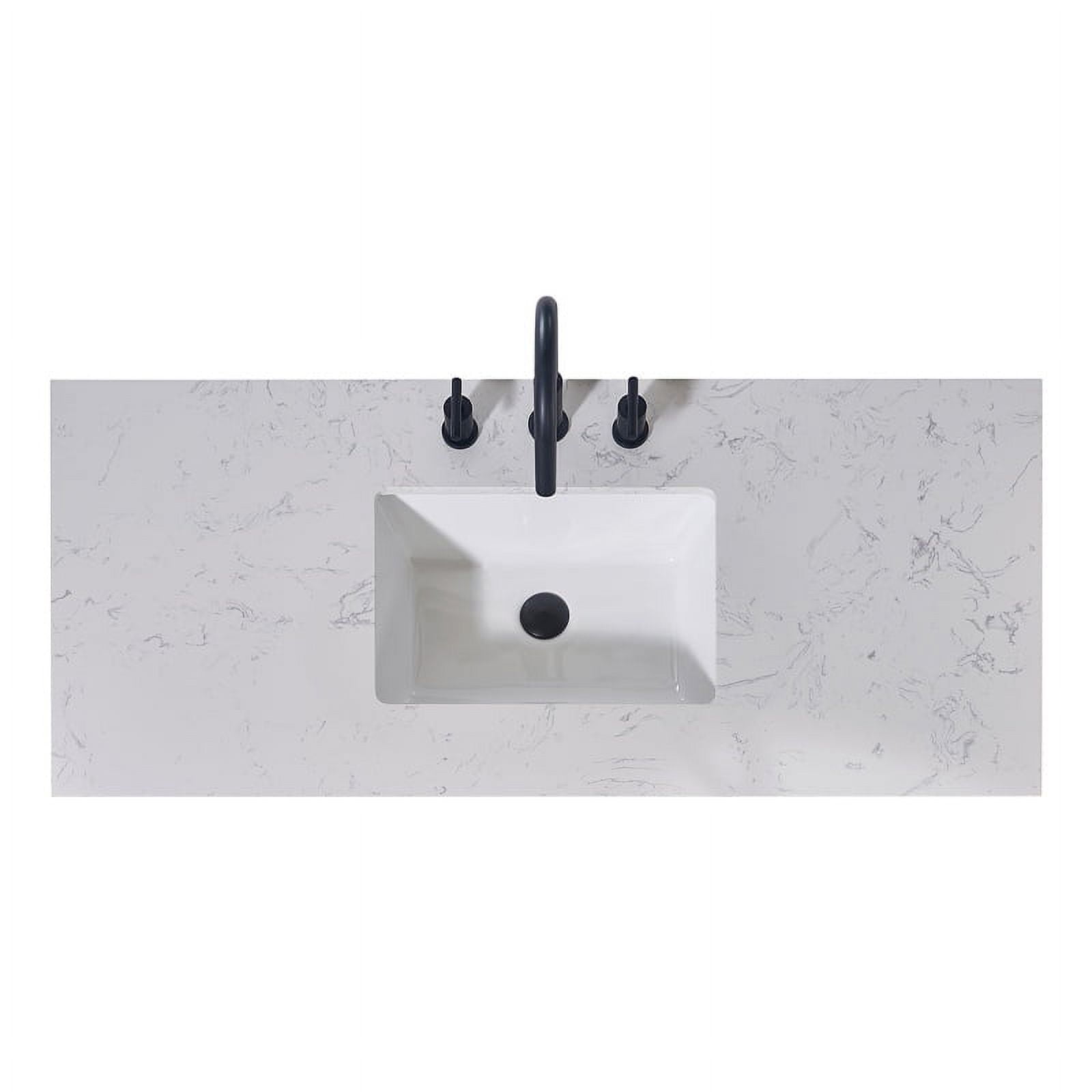 48. in Stone effects Vanity Top in Aosta White Apron with White Sink ...