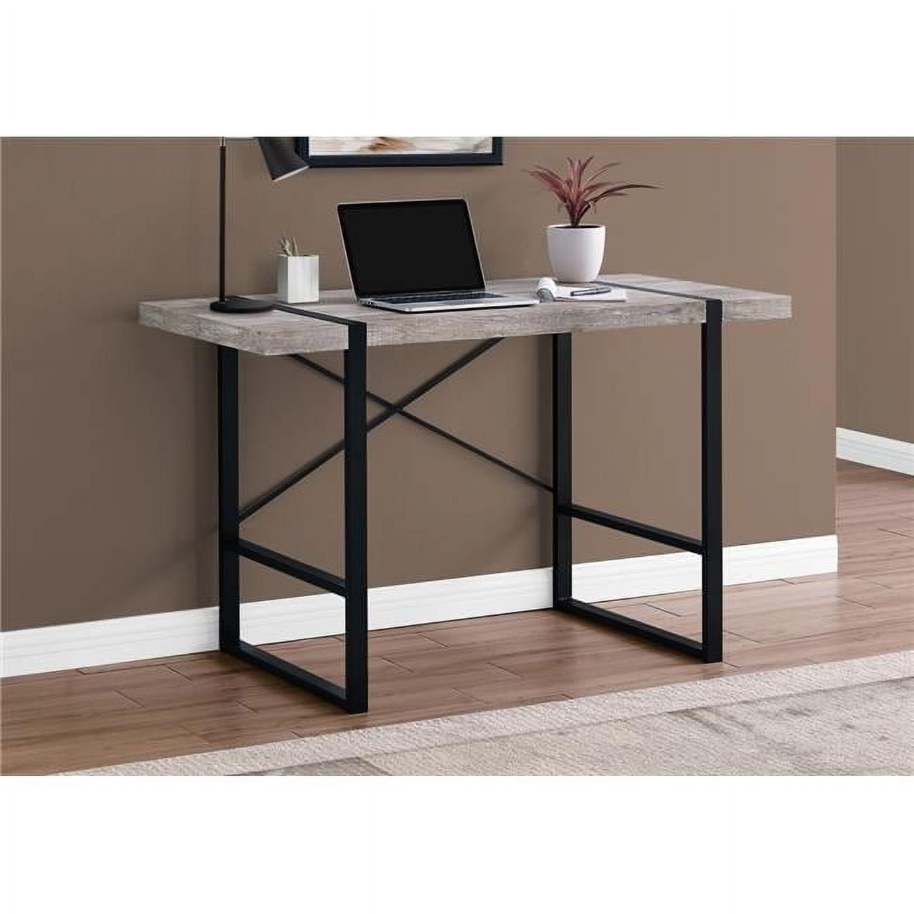 48 in. Taupe Reclaimed Wood & Black Metal Computer Desk - Walmart.com
