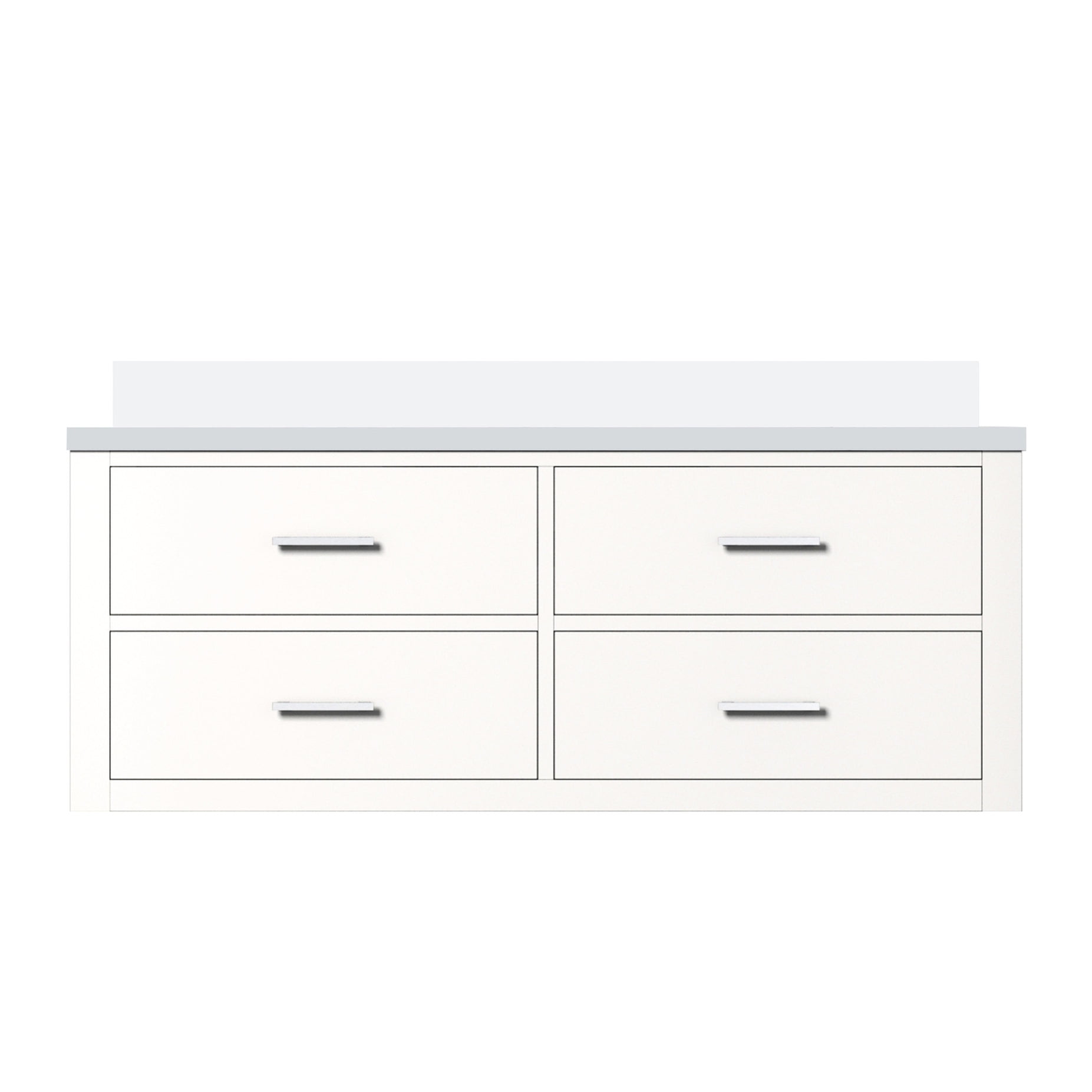 48 in. W Vanity with White Finish / Fully Assembled, MDF Filler ...