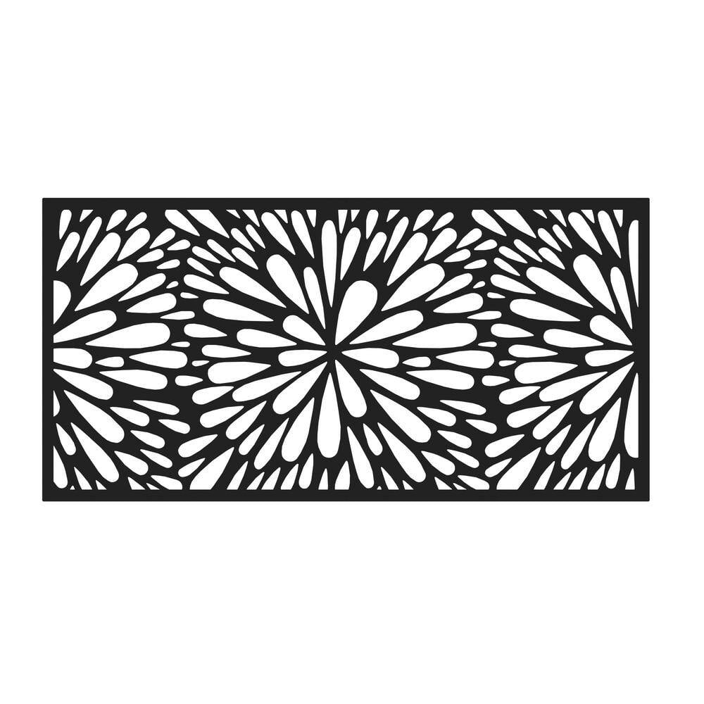 48 in. W x 24 in. H Starburst Black Plastic Decorative Screen Panel ...