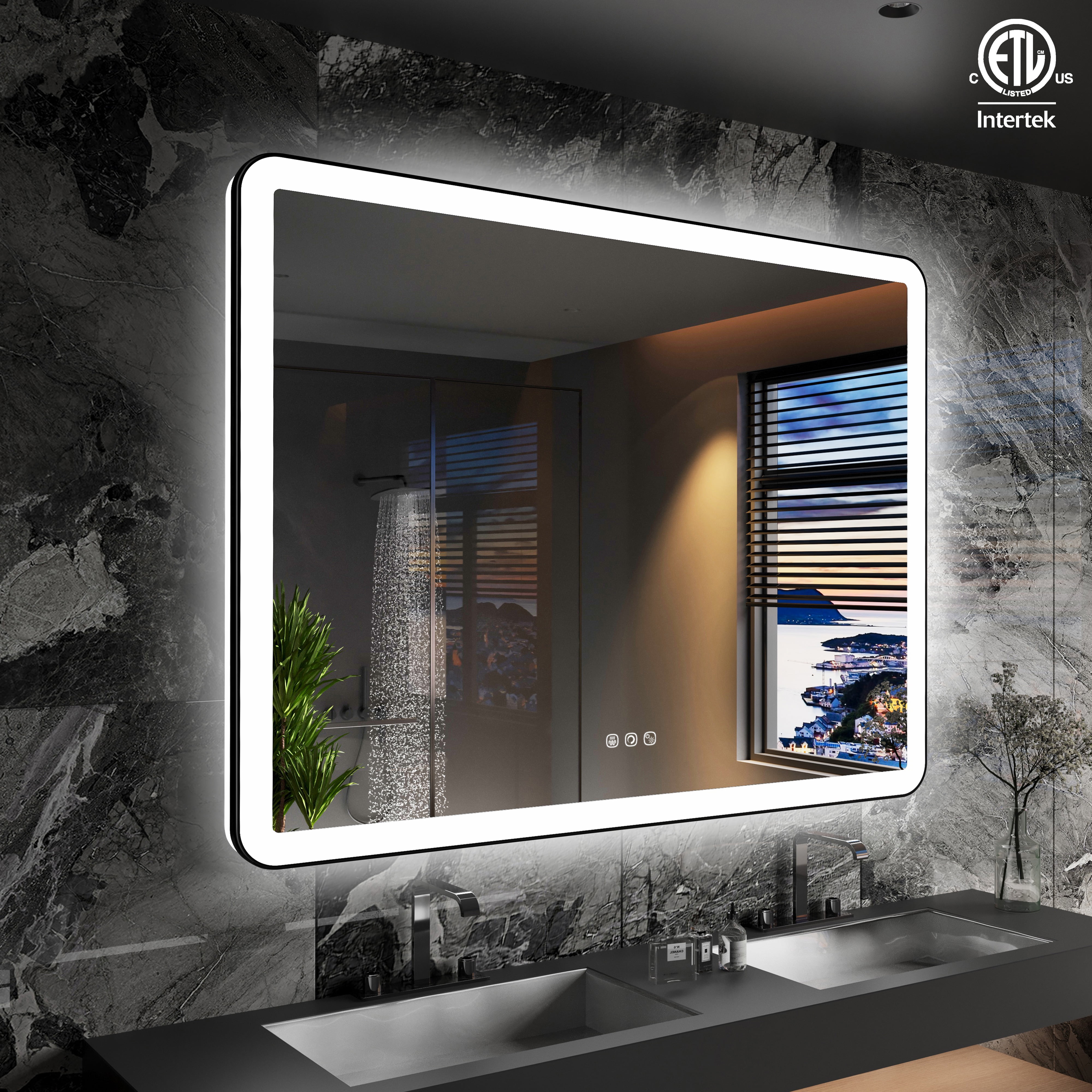 48 in. W x 36 in. H Rectangular Corner-round Border Ultra-bright LED ...