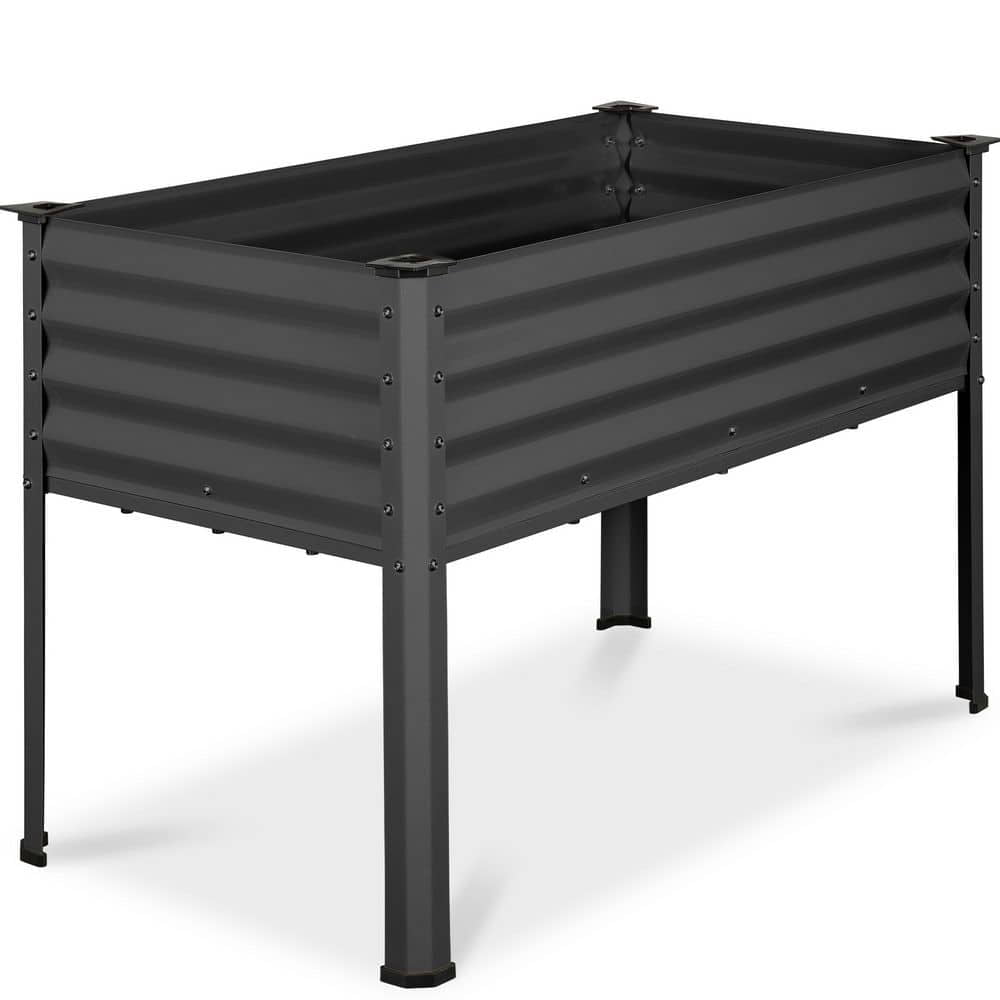 48 in. x 24 in. x 30 in. Charcoal Rectangle Galvanized Steel Raised ...