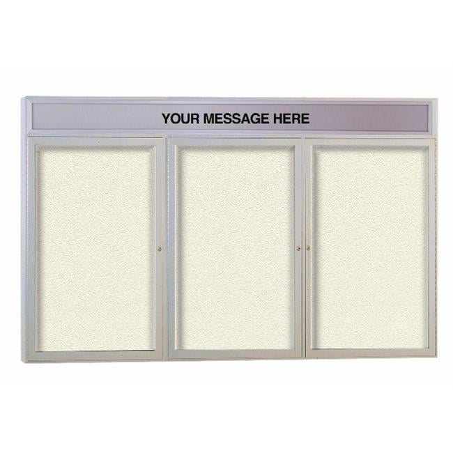 48 in. x 72 in. 3-Door Satin Alum Frame with Headliner Enclosed Vinyl ...