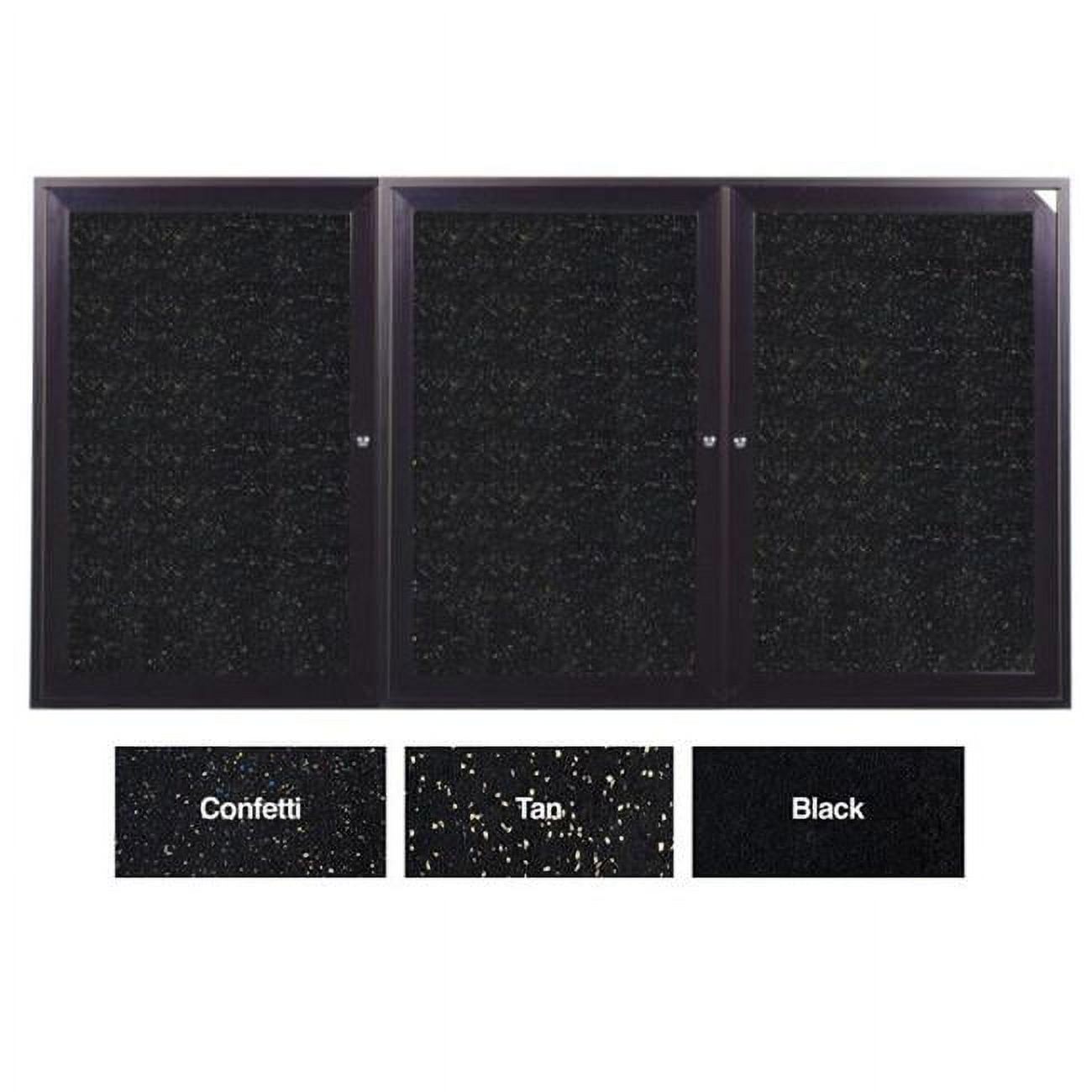 48 in. x 96 in. 3-Door Bronze Aluminum Frame Enclosed Recycled Rubber ...