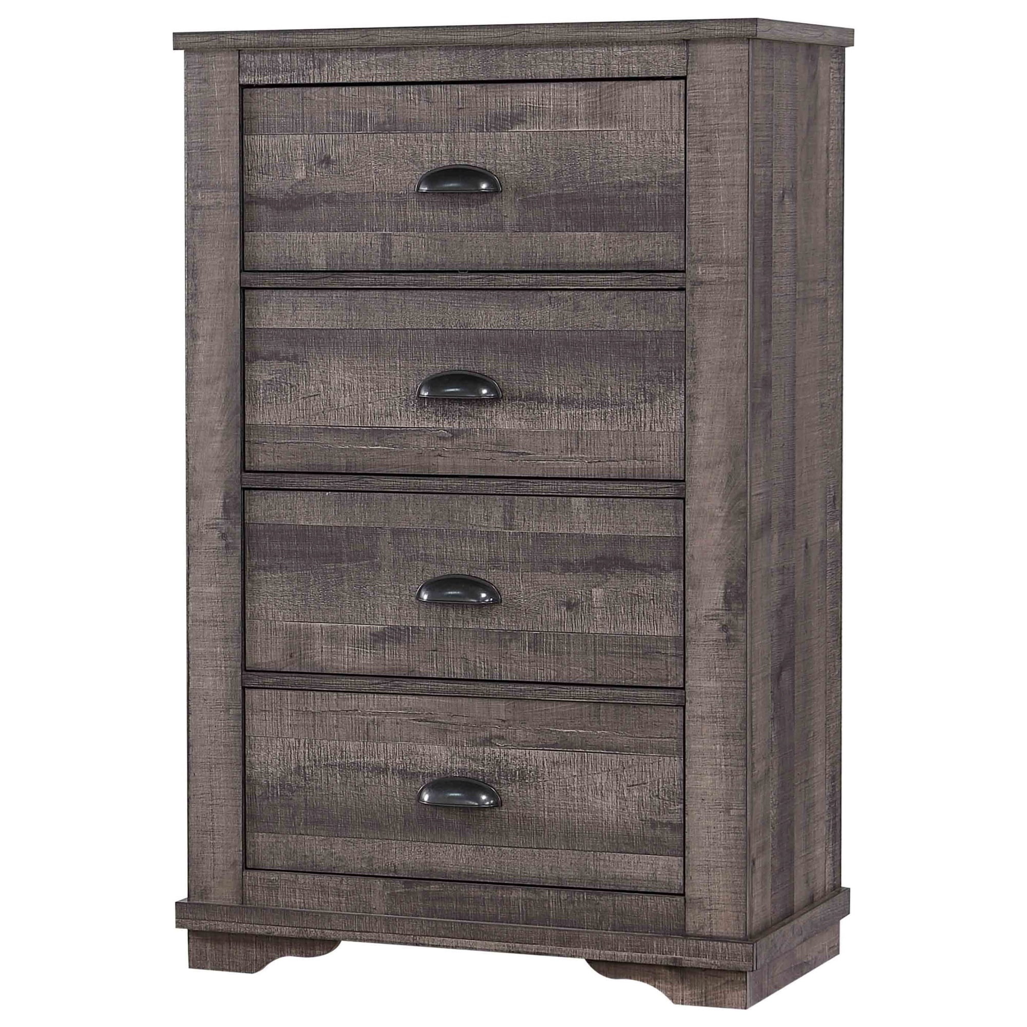 48 inch 4 Drawer Wooden Chest with Cup Pulls, Gray - Walmart.com