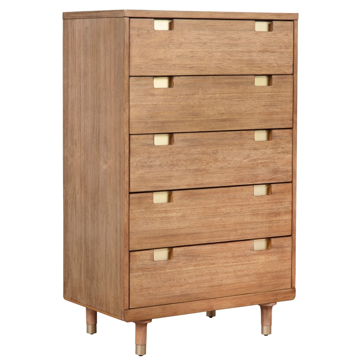 48 inch 5 Drawer Wooden Chest with Cutout Pulls Brown - Saltoro Sherpi ...