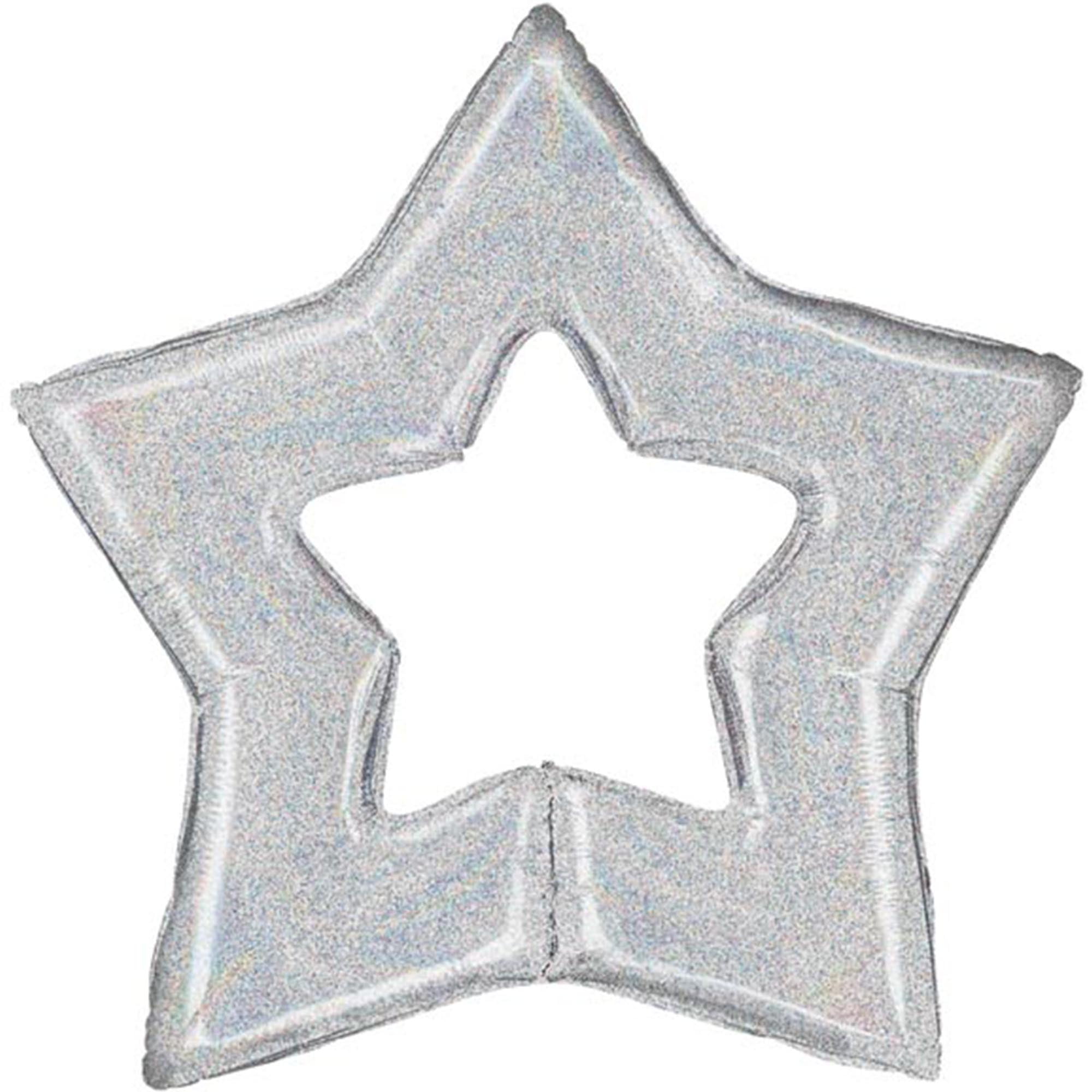 48 inch Betallic Linking Star Silver Foil Mylar Balloon - Packaged ...