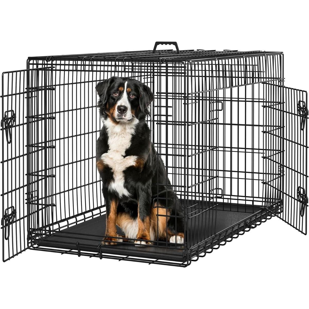 48 inch Dog Crate Double Door Dog Crate w/Divider for Puppy to Adult ...