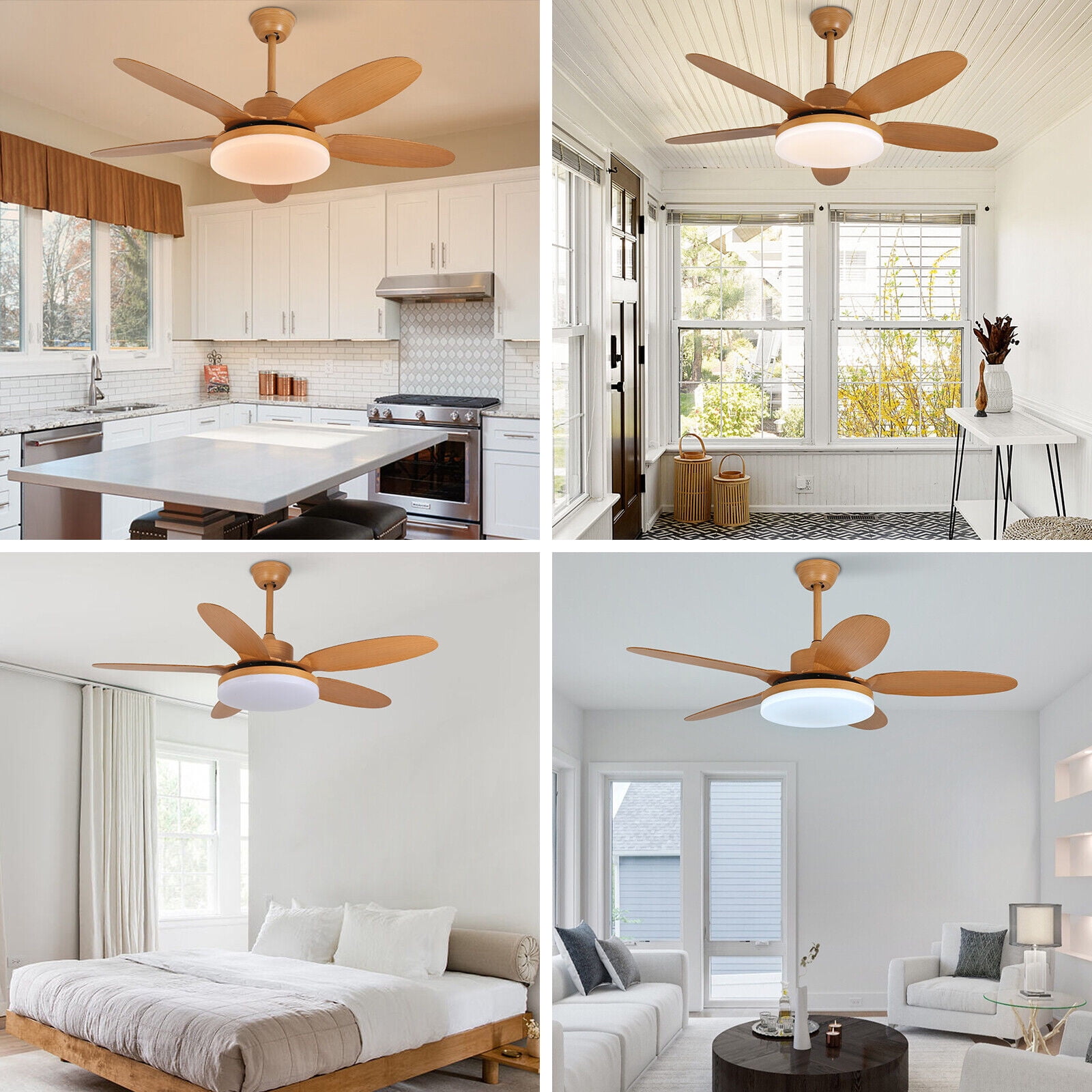 48 inch Fandelier Ceiling Fixture Fan LED Lamp with Light & Remote ...