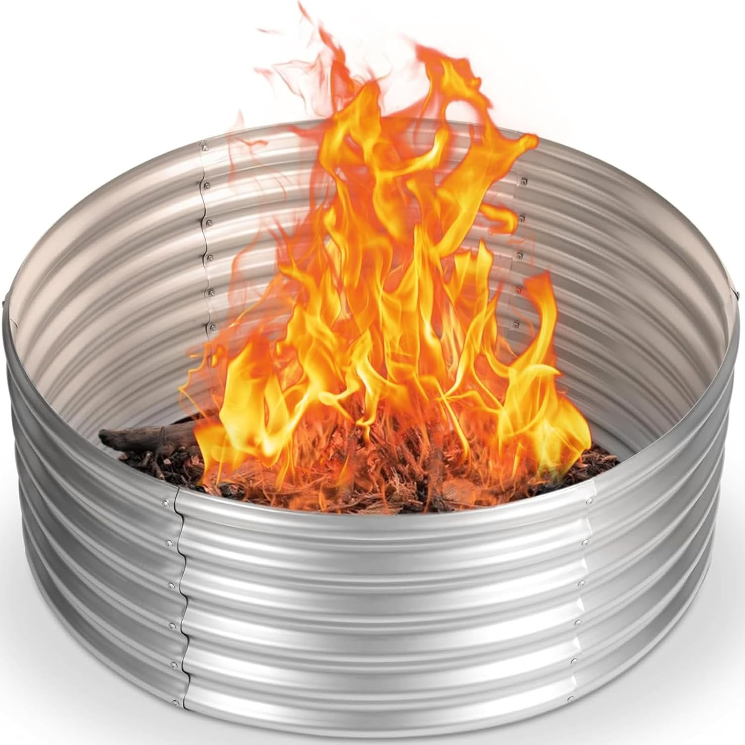 48 inch Fire Pit Ring, 4FT Galvanized Fire Ring, Fire Pits Ring ...