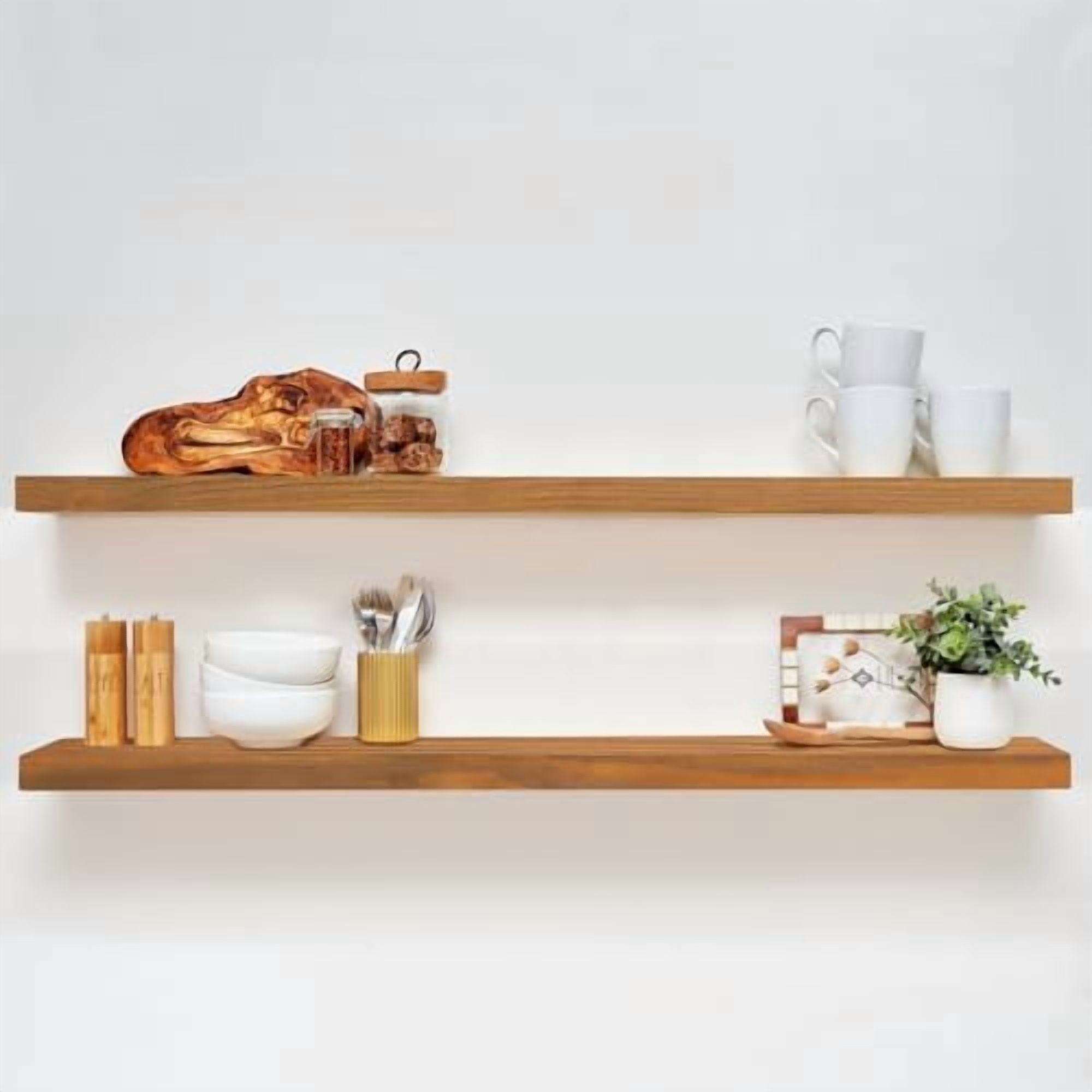 48 inch Golden Oak Floating Shelf, High End Solid Real Wood 48inch ...