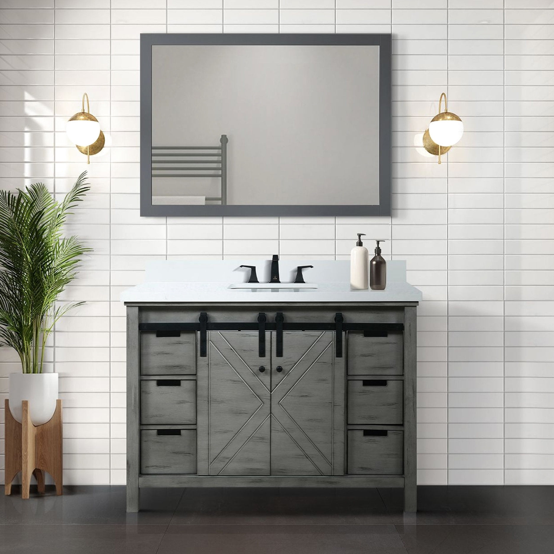 48 - inch Grey Ash Vanity / Multiple Drawers for Storage / Bathroom ...