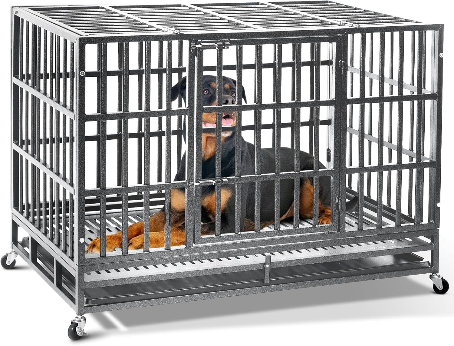 48 inch Heavy Duty Indestructible Dog Crate 2025 New Upgraded ...