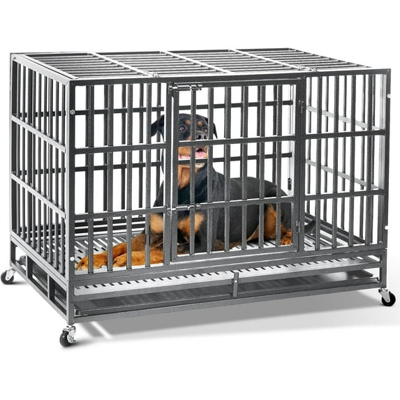 48 inch Heavy Duty Indestructible Dog Crate 2025 New Upgraded ...