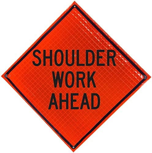 48 inch Reflective Super Bright Fluorescent Orange Roll-Up Sign. Legend ...