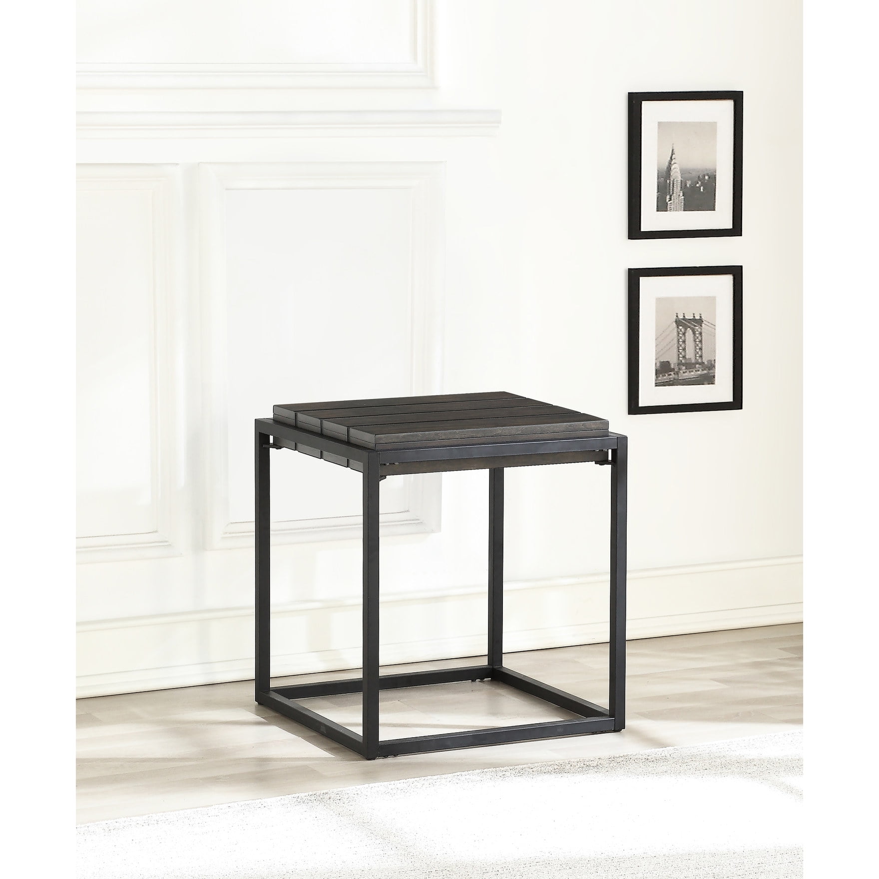 48 - inch Square Acacia and Iron Table - Great for Sectional Setups ...