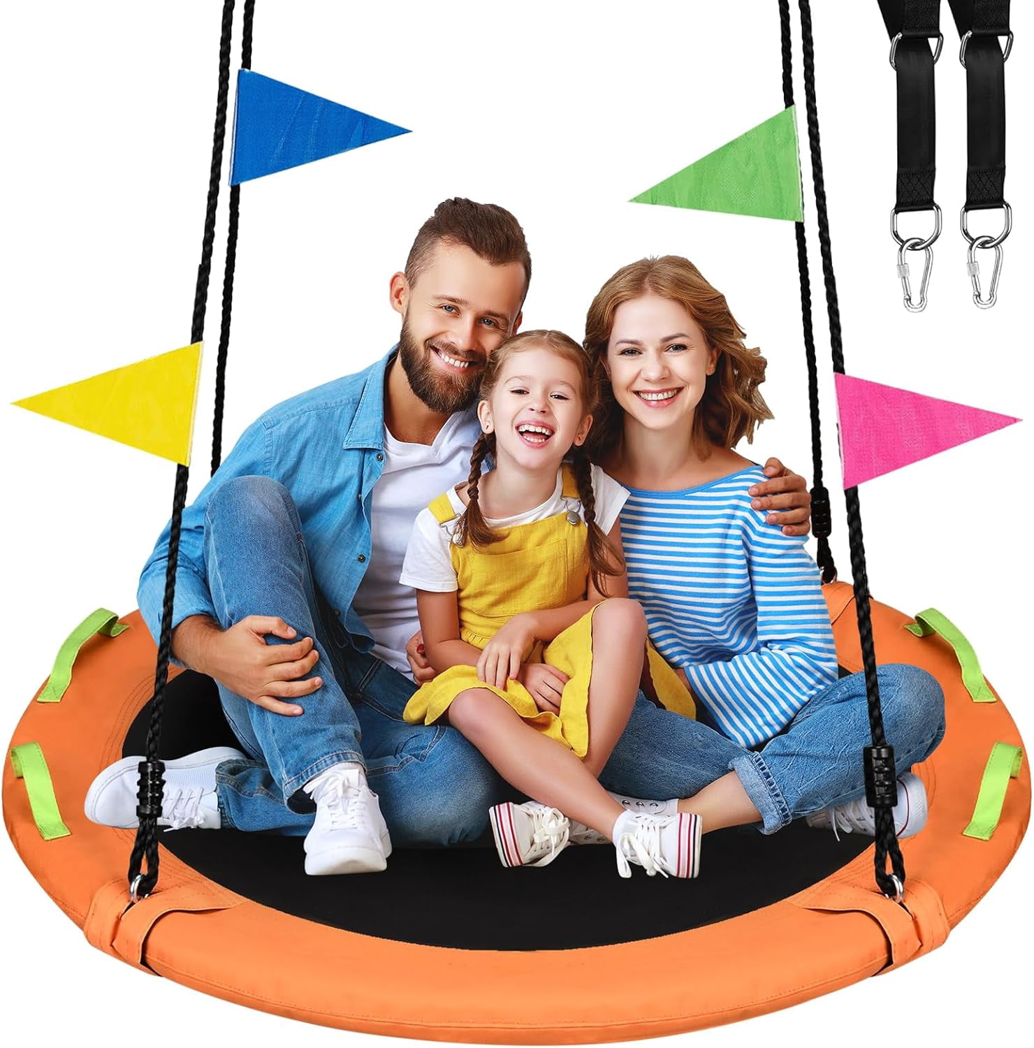 48 inch Tree Swing, Larger Saucer Flying Swing for Whole Family, 900lbs ...