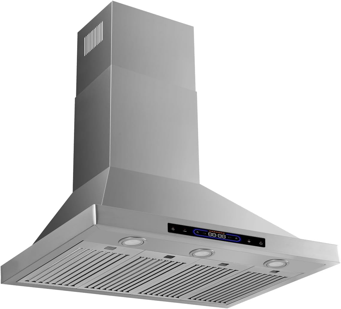 48 inch Wall Mount Range Hood Convertible Vent with Permanent Baffle ...