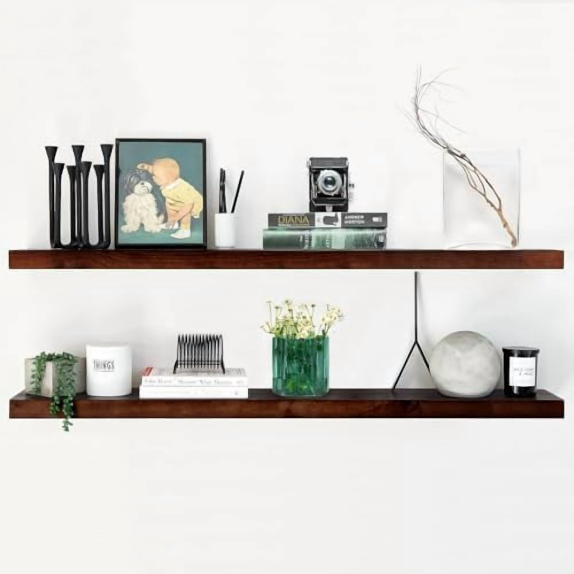 48 inch Walnut Floating Shelf, High End Solid Real Wood Large 48inch ...
