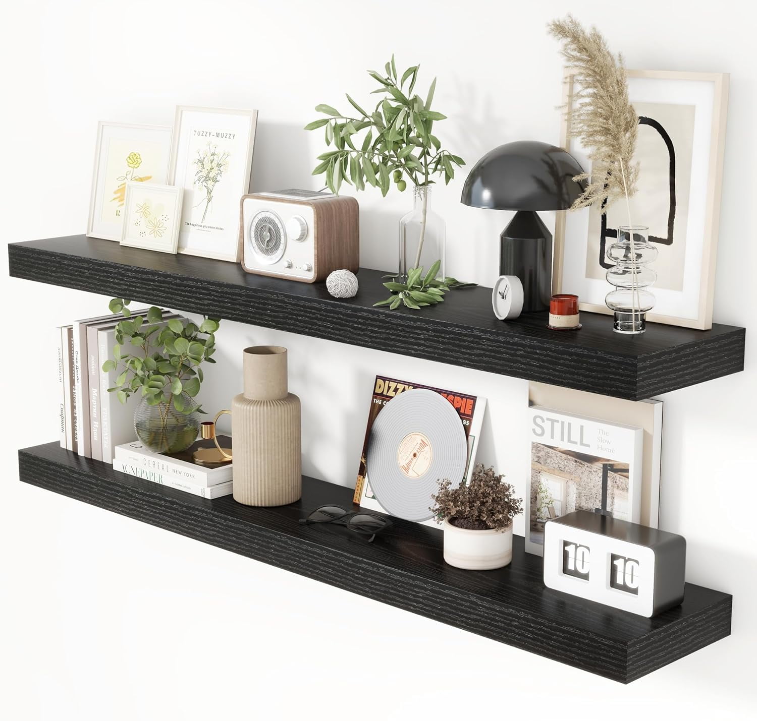 48-inch wall-mounted shelf, 8 inches deep, 2-piece set. Wall-mounted ...