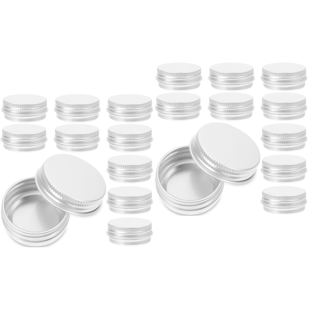 48 pcs Aluminum Tin Jars Refillable Containers Aluminum Screw Lid Round ...