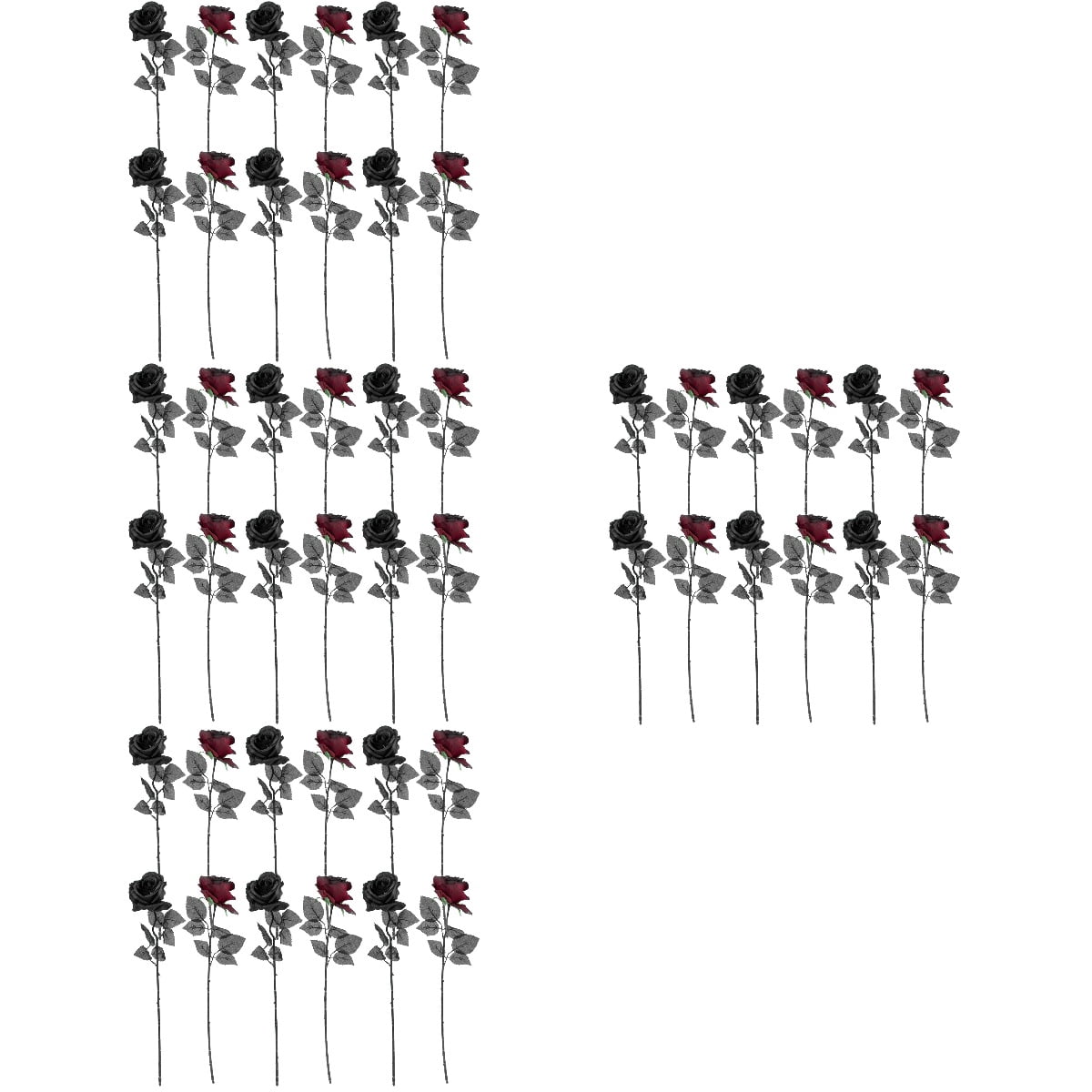 48 pcs Festival Simulation Rose Halloween Fake Flowers Creepy Rose ...