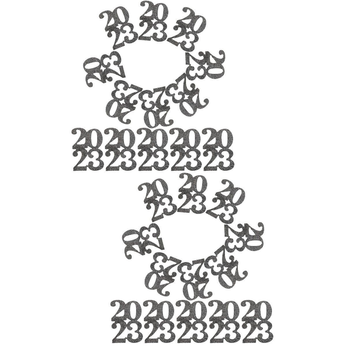 48 pcs Glitter 2023 Cutouts Tags Decorations Table Centerpieces 2023 ...