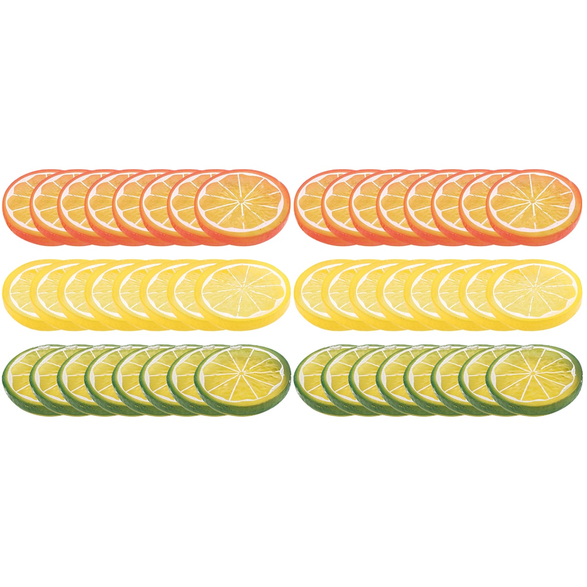 48 pcs Interesting Faux Lemon Slices Prop Decorative Fruit Slices Model ...