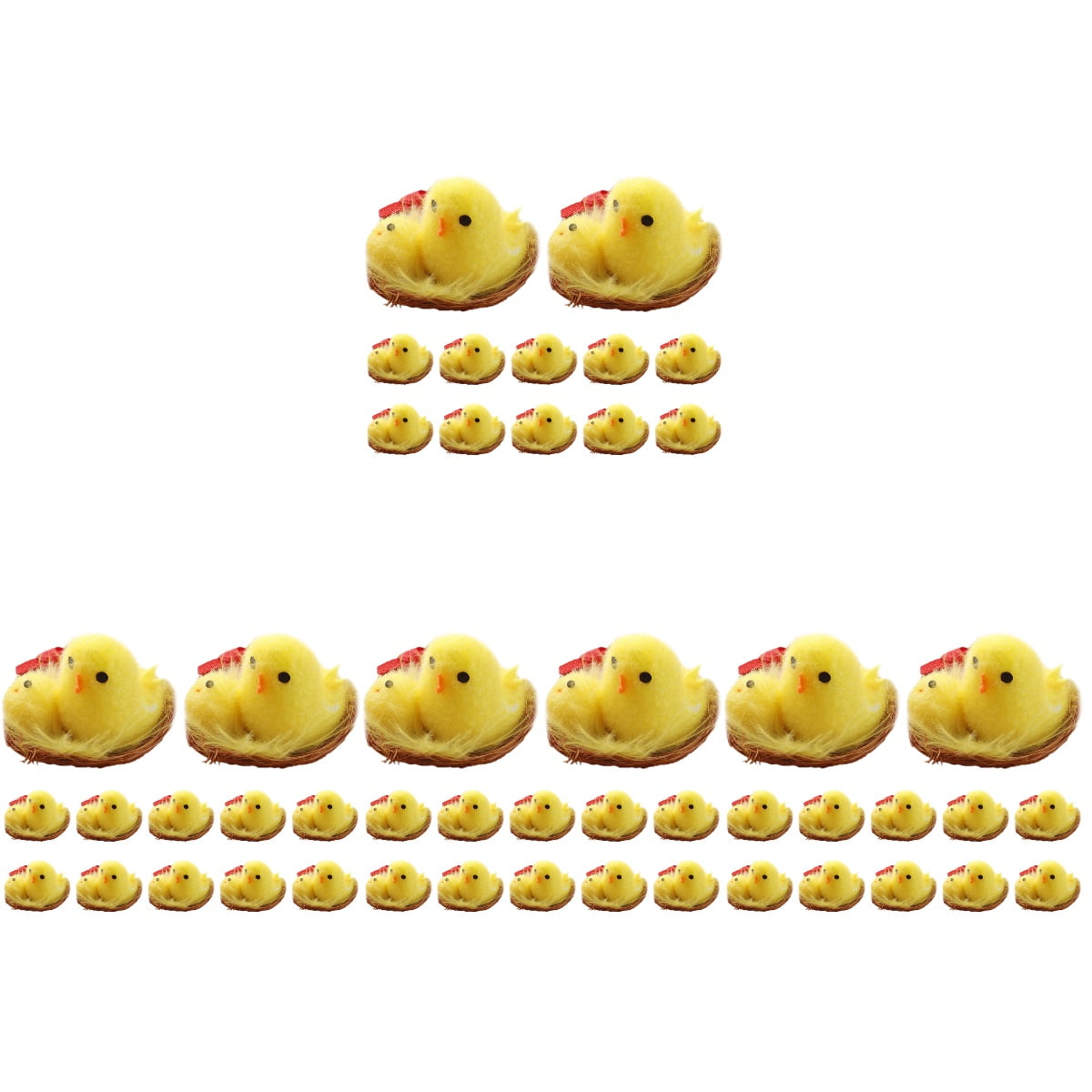 48 pcs Mini Chicks Easter Mini Fluffy Chicks Plush Chicken Figures ...