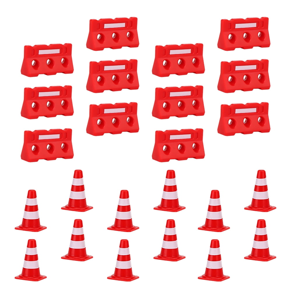 48 pcs Mini Traffic Cones Fences Traffic Road Signs Playset Traffic ...