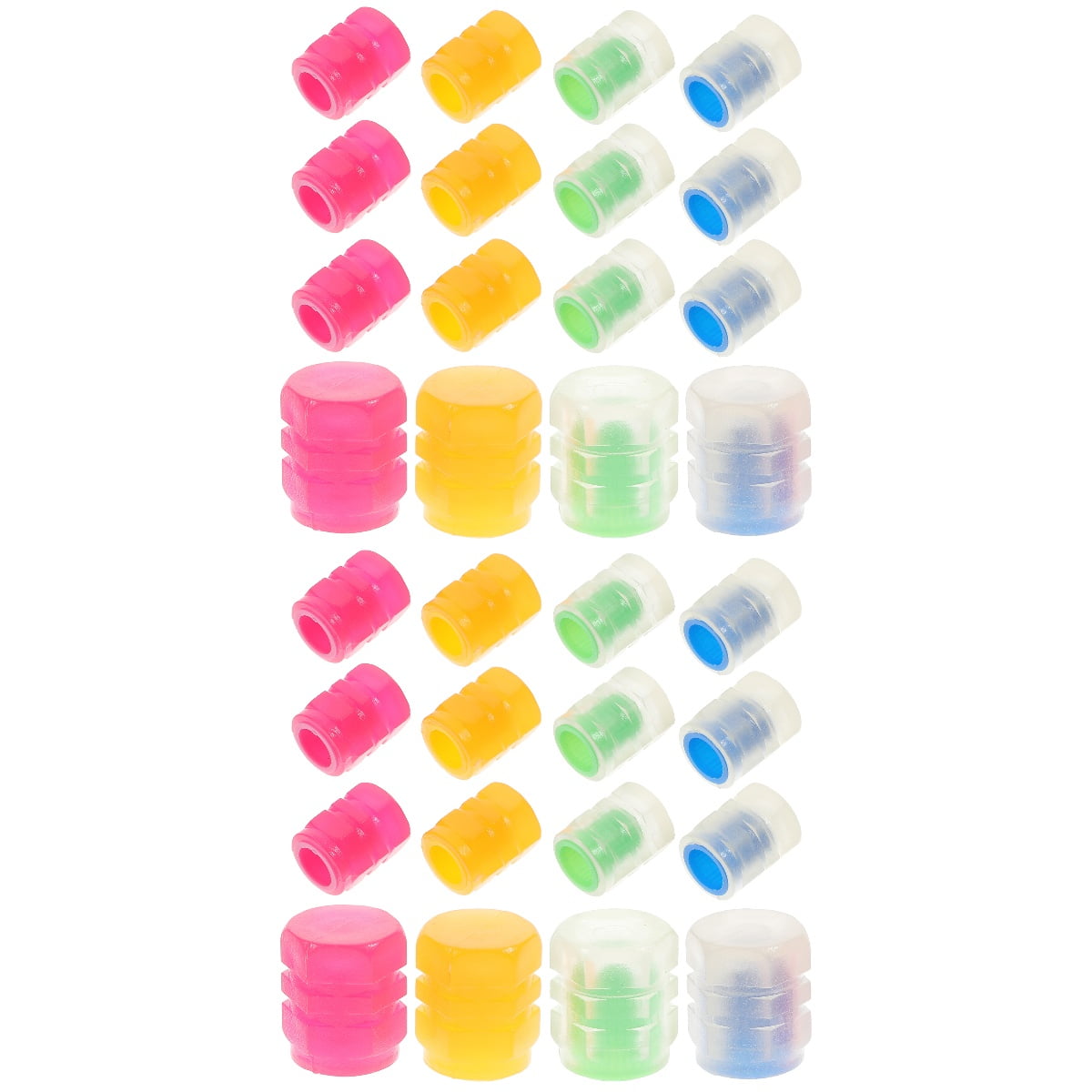 Eease 48 pcs Tire Caps Glow In The Dark Glow Valves Stem Caps ...