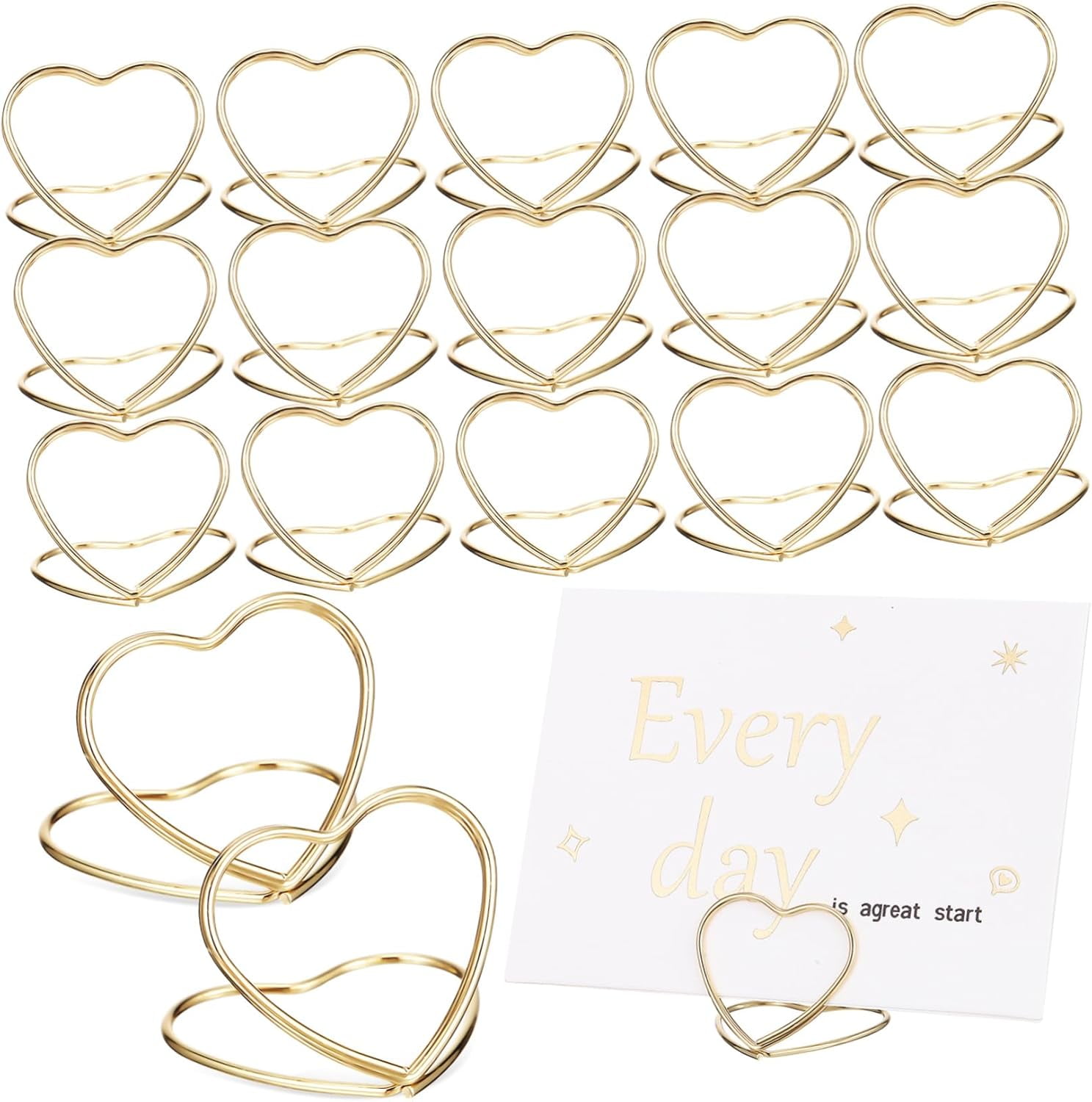 48-piece Heart Shape Place Card Holders Metal Wedding Table Number ...