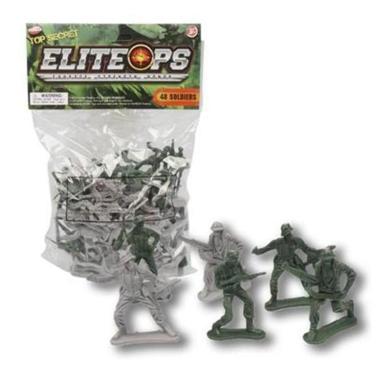 48 pieces Tan & OD Green Plastic Army Men Military Toy Soldier 2 inch ...