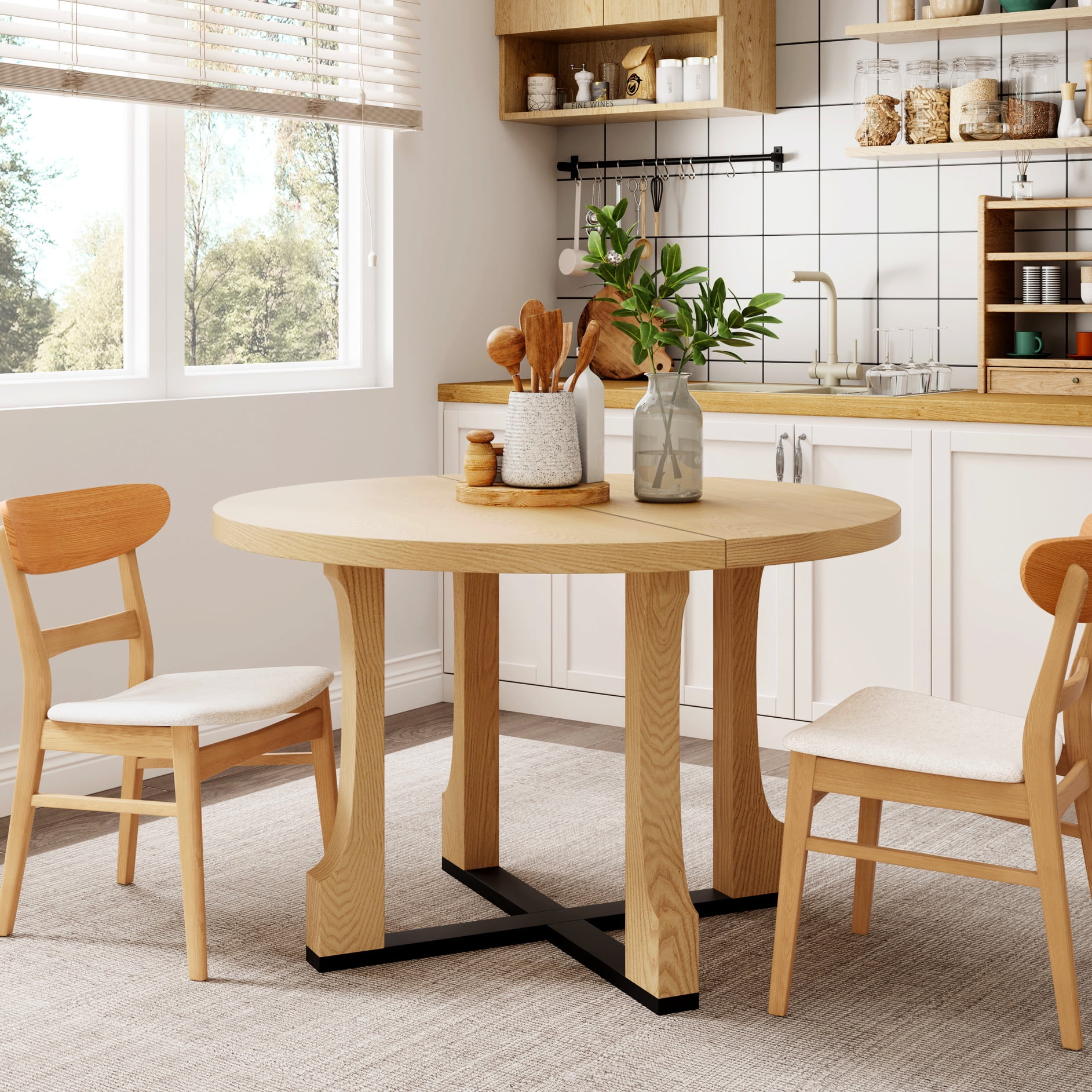 48" -style Round Dining Table. Seats 4. Constructed From Solid Wood ...