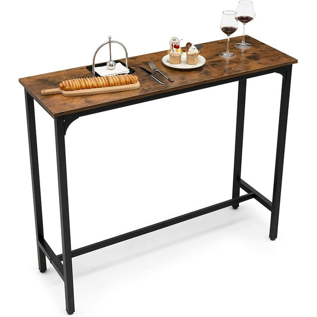 48\u201D Table Industrial High Top Table with Metal Frame & Adjustable ...