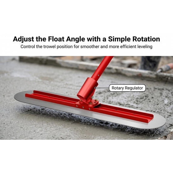 48" x 12" Stainless Steel Concrete Trowel, Red Bull Float with Wide ...