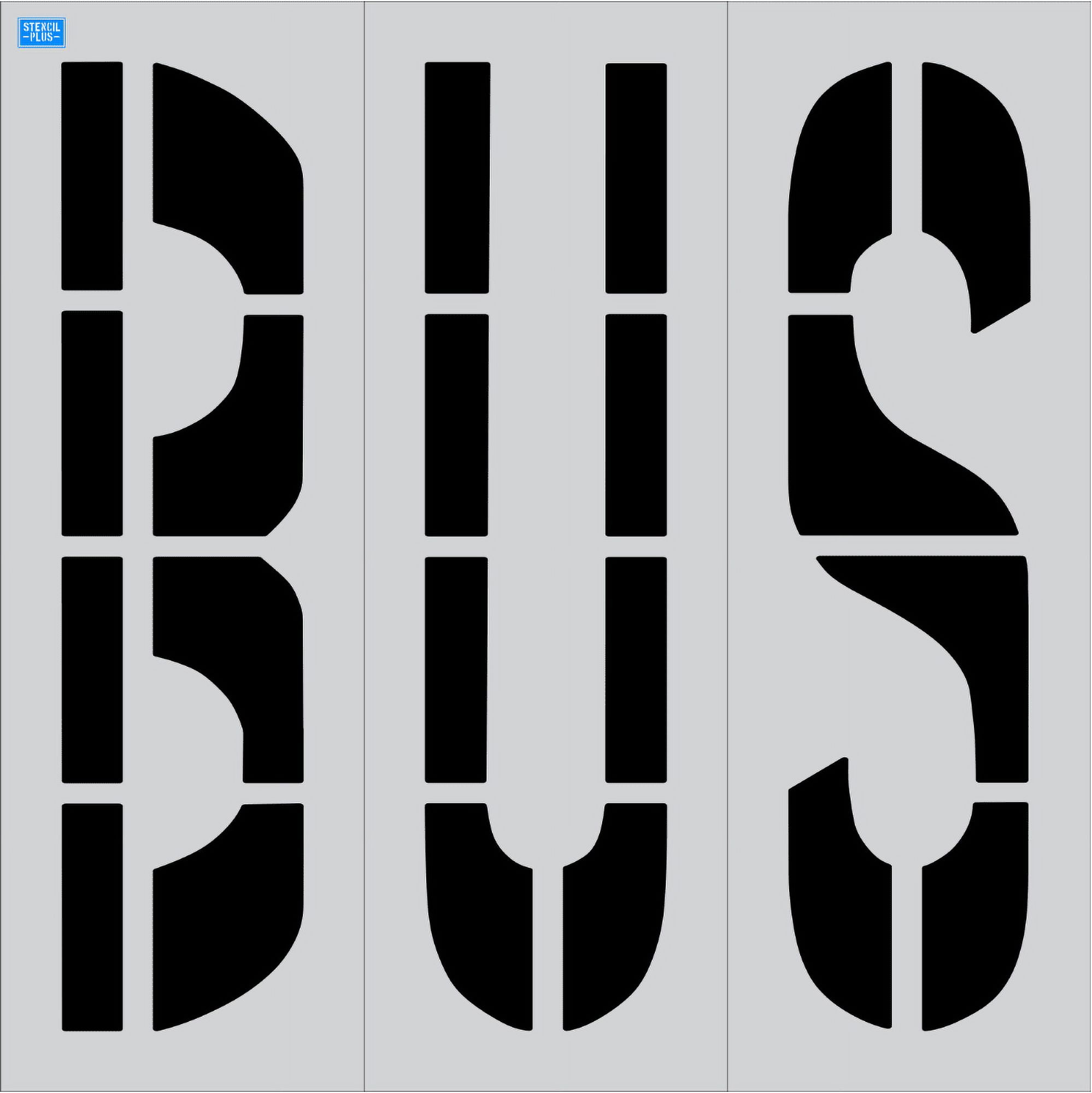 48" x 12" Word - BUS Parking Lot Pavement Marking Stencil Thickness ...