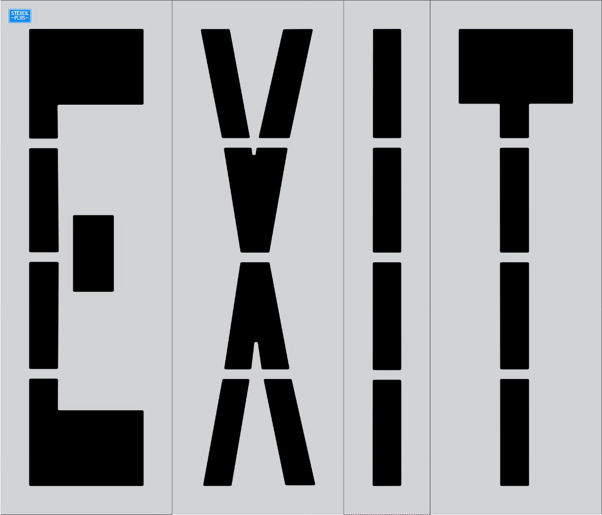 48" x 12" Word - EXIT Parking Lot Pavement Marking Stencil Thickness ...