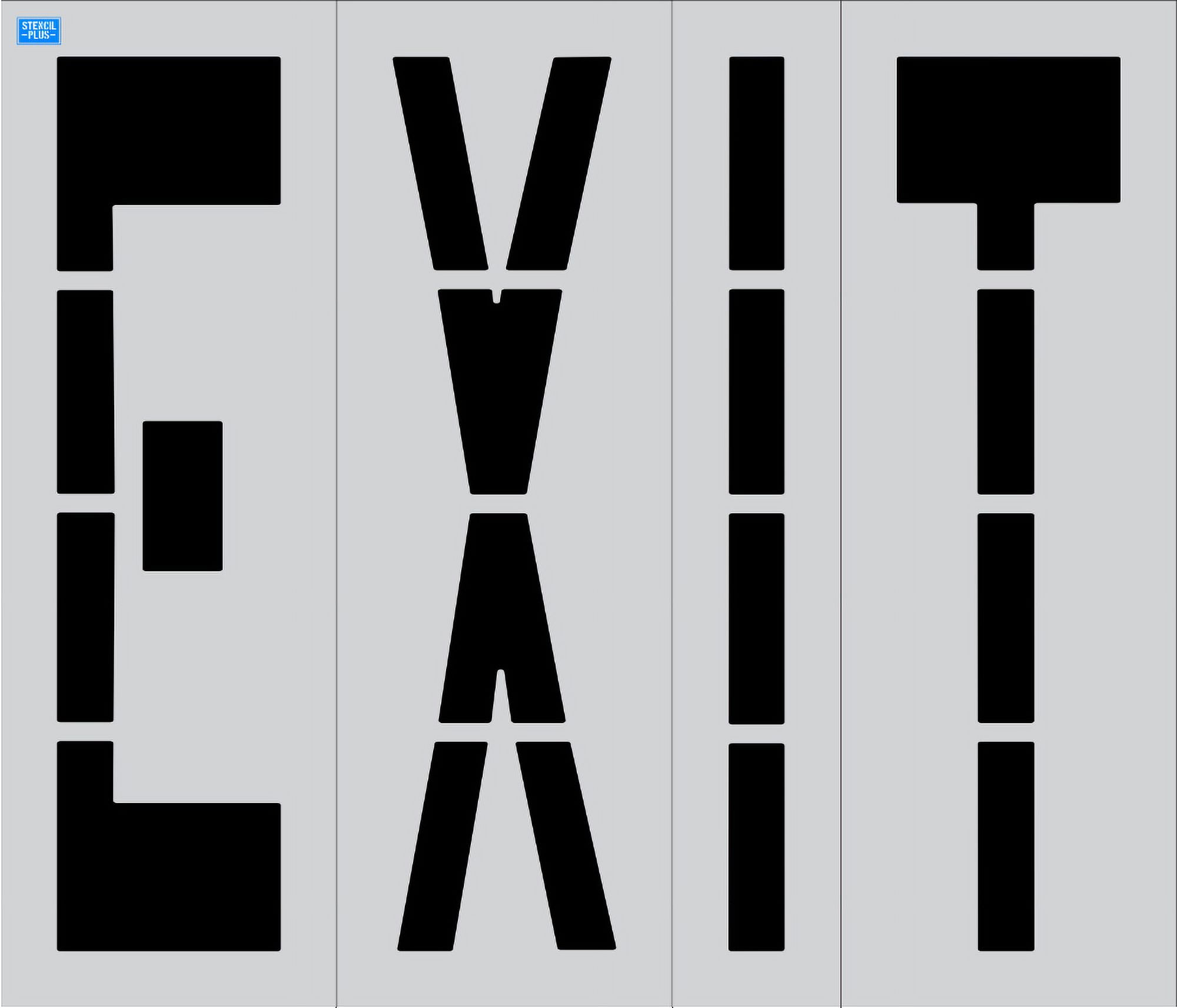 48" x 12" Word - EXIT Parking Lot Pavement Marking Stencil Thickness ...