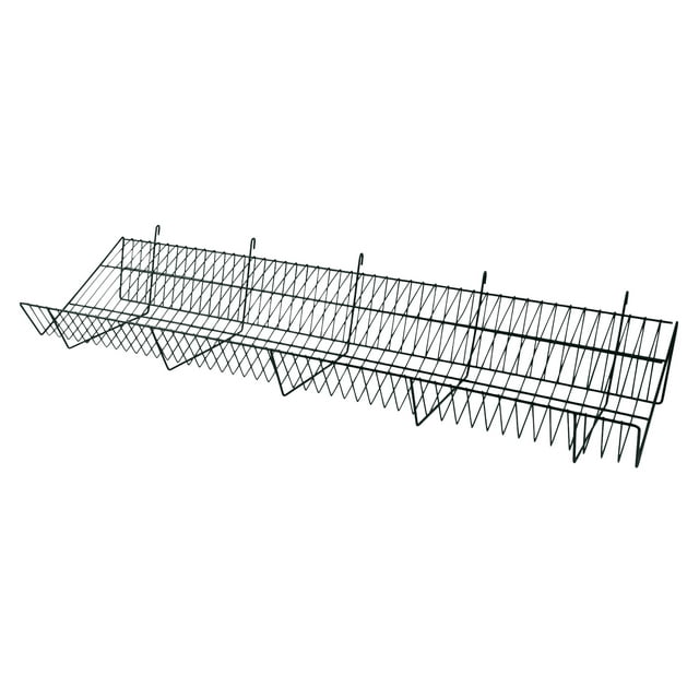 48 x 12 x 6 inch Black Downslope Shelf With 4 Inch Slanted Front Lip ...