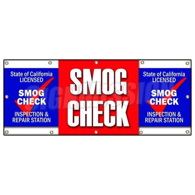 48 x 120 in. Banner Sign - Smog Check - Auto Automotive Pollution Car ...