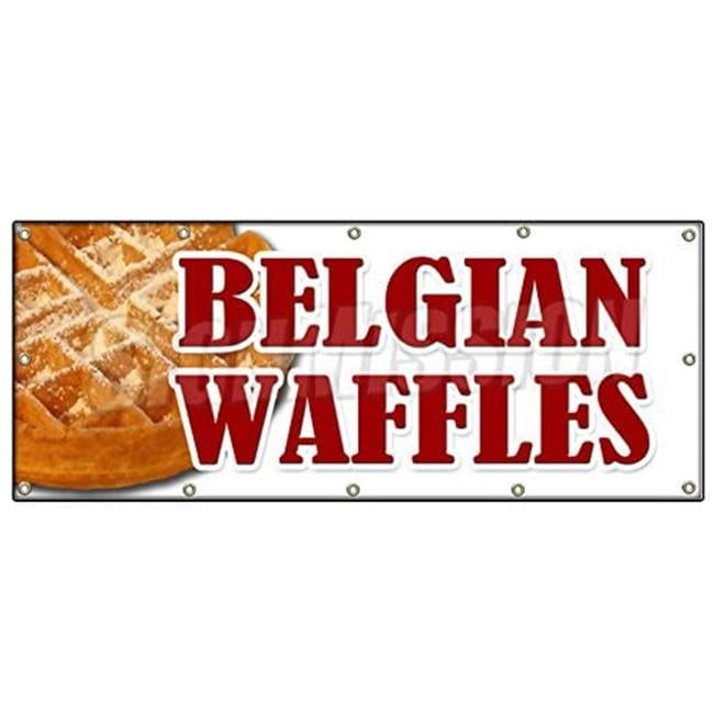 48 x 120 in. Belgian Waffles Banner Sign - Dessert Whipped Cream ...