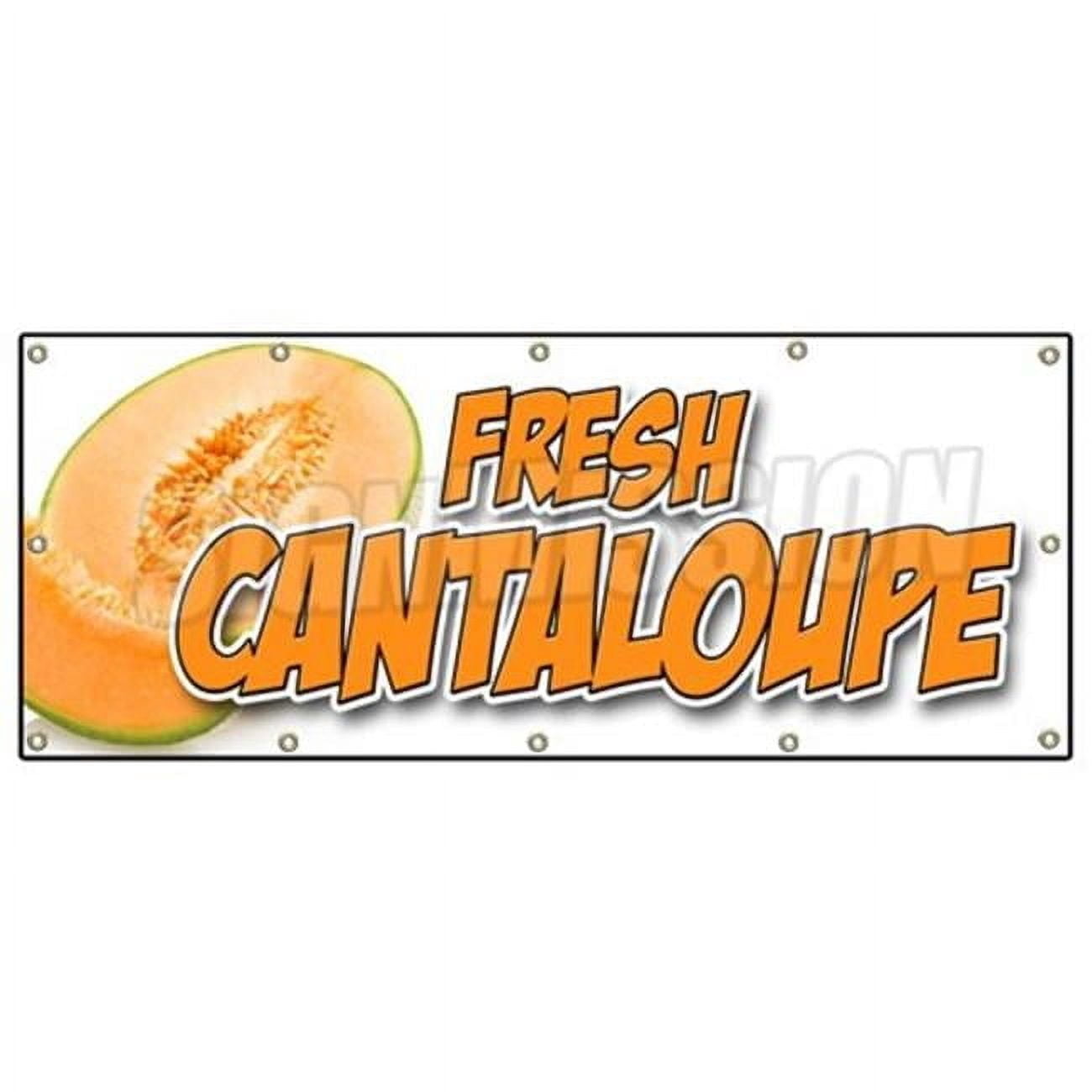 48 x 120 in. Fresh Cantaloupe Banner Sign - Fruit Harvest Fresh Market ...