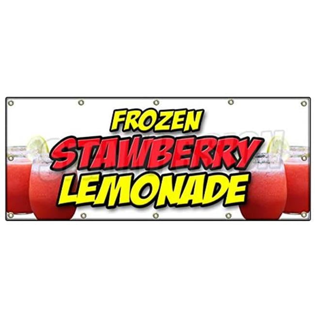 48 x 120 in. Frozen Strawberry Lemonade Banner Sign - Cold Refreshing ...