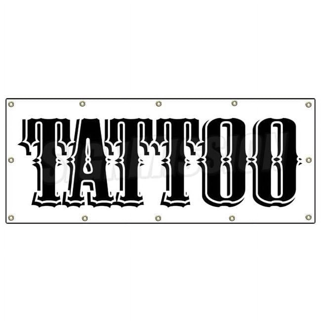 48 x 120 in. Tattoo Banner Sign - Shop Artist Gun Neon Piercing ...