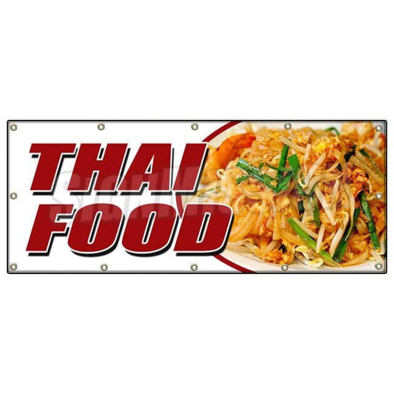 48 x 120 in. Thai Food Banner Sign - Pad Thai Sushi Satay Curry Spring ...