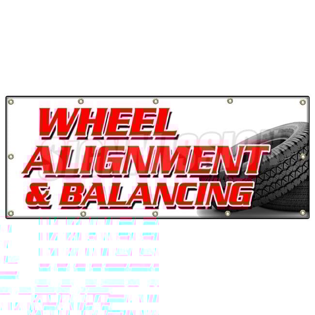 48 x 120 in. Wheel Alignment & Balancing Banner Sign - Acsi Brakes Tire ...